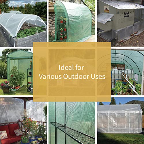 GUARD SHIELD Clear White Tarp Heavy Duty 16x16 Feet Waterproof for Greenhouse Outdoor Garden Poly Cover UV Resistant 3x3 Weave 10mil