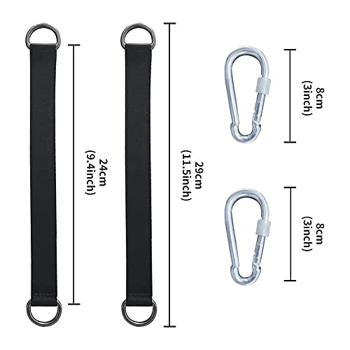 ROPECUBE 2 PCS Tree Swing Straps Tree Swing Hanging Kit Maximum Load Capacity is 2200 pounds with Two Heavy Duty Carabiners (Stainless Steel) for Swing Seat, Plank, Camping Hammock