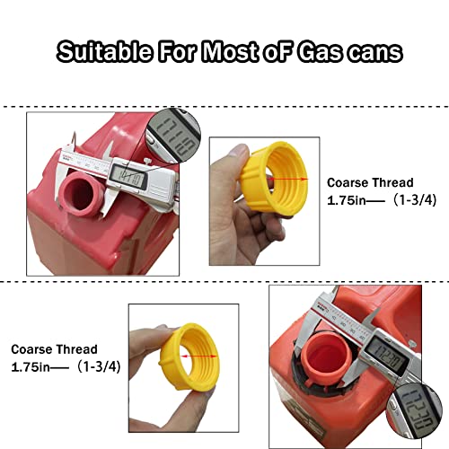 Gas Can Spout Kit QJIUBA for 1/2/5/10 Gal Replacement of Old Tanks Includes Nozzle, Vent caps, Rubber Gasket, Drill bits, Auxiliary Base Cap
