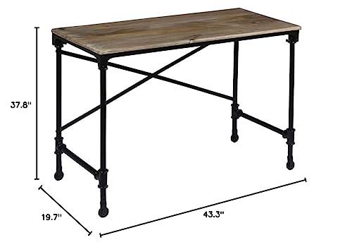 ULUYYUC Writing Desk,Home Office Desk Computer Desks Secretary Desk with Drawers Suitable for Home, Office, Bedroom, Conference Room, etc Solid Mango Wood and Steel 43.3"x19.7"x37.8"