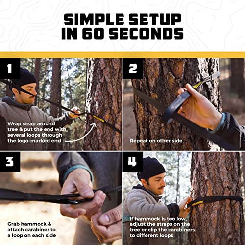 Wise Owl Outfitters Camping Hammocks Duo - Set of 2, Adults and Kids Hammock for Outdoor, Indoor, Single & Double Use w/Tree Straps - Camping Gear Essentials,