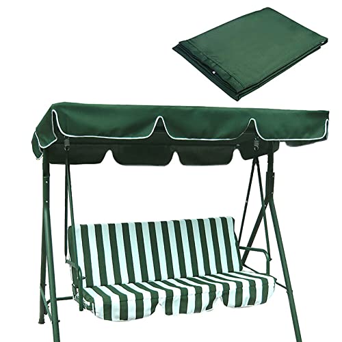 MSRRY Patio Swing Canopy Replacement Top Cover, Replacement Cover for Swing Canopy,Swing Hammock Garden Seater Sun Shade,Green(Size:Chair Cover 150 * 150 * 10cm)