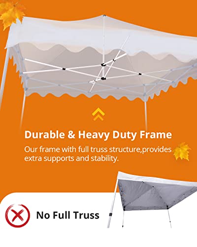 Quictent Ez up 10'x10' Pop up Canopy Tent with Sidewalls Commercial Party Wedding Event Gazebo Tent Waterproof, Full Truss Structure, 4 Sidewalls with 4 Entrances & Large Clear Church Windows (White)