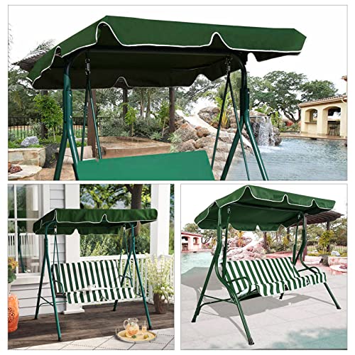 MSRRY Patio Swing Canopy Replacement Top Cover, Replacement Cover for Swing Canopy,Swing Hammock Garden Seater Sun Shade,Green(Size:Chair Cover 150 * 150 * 10cm)