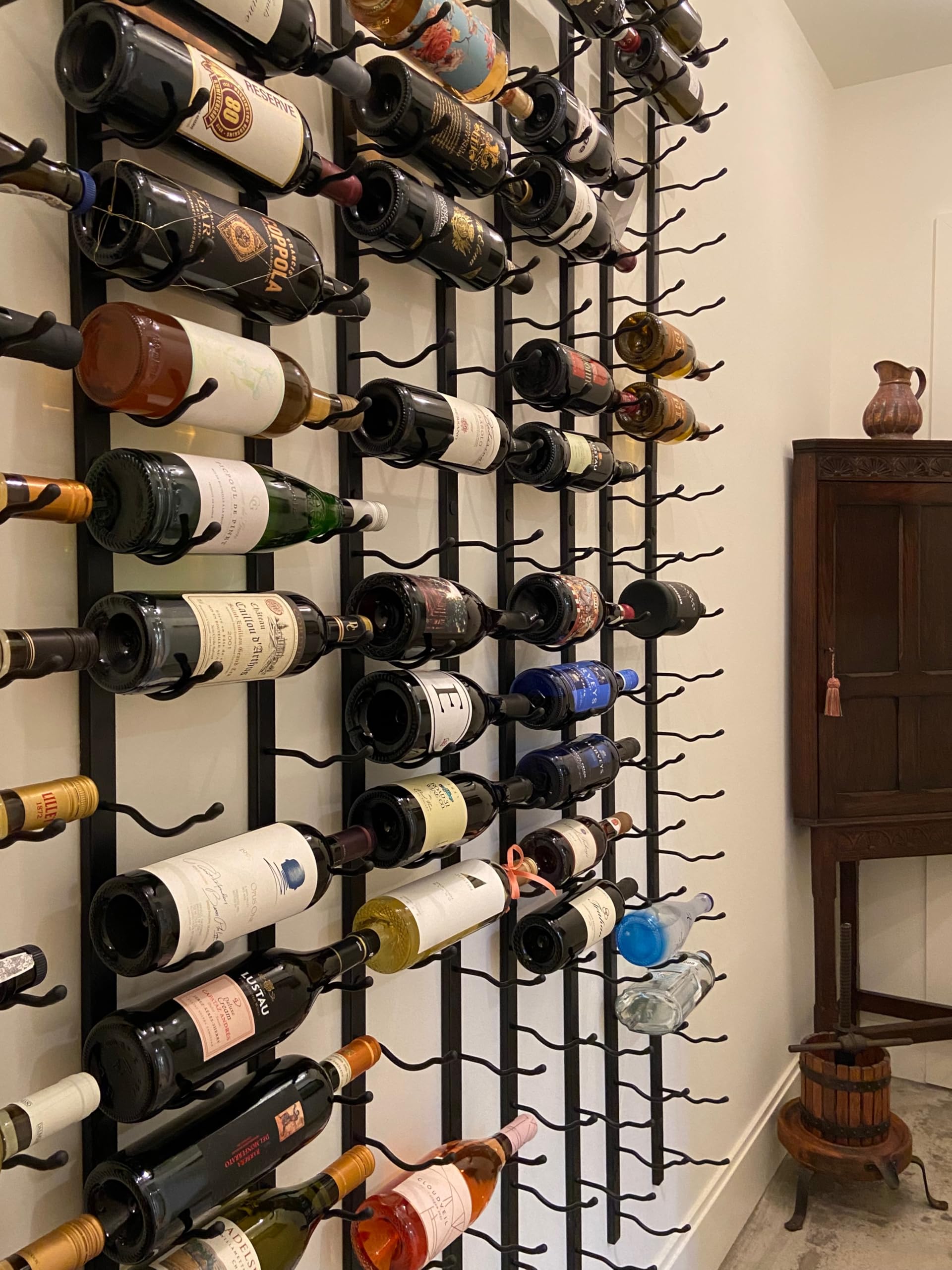 VintageView W Series (3 Ft) - 9 Bottle Wall Mounted Wine Rack (Satin Black) Stylish Modern Wine Storage with Label Forward Design