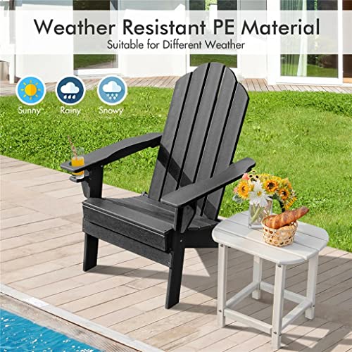 WYFDP Folding Chair Cup Holder Yard Black