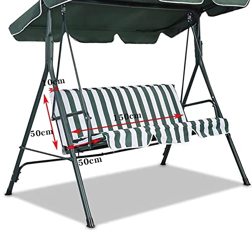 MSRRY Patio Swing Canopy Replacement Top Cover, Replacement Cover for Swing Canopy,Swing Hammock Garden Seater Sun Shade,Green(Size:Chair Cover 150 * 150 * 10cm)