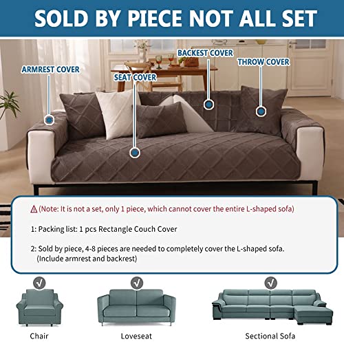 MeRcri Velvet Plush Couch Cover Anti-Slip Sectional Quilted Sofa Slipcover Furniture Protector Recliner Armrest Backrest Cover for Pets Kids Children Dog Cat (Color : #18, Size : 90x120cm/1PC)