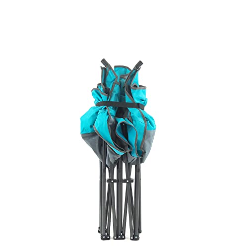 Creative Outdoor Distributor Luxury Camp Chair, Steel Frame & Polyester Fabrics, Folds Compact, Storage Bag Included (Wine Holder + 2 Person, Teal)