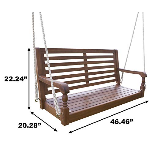 northbeam SWG0120210010 Nantucket Porch Swing, Acacia, Natural, 20.28″d x 46.46″w x 22.24″h