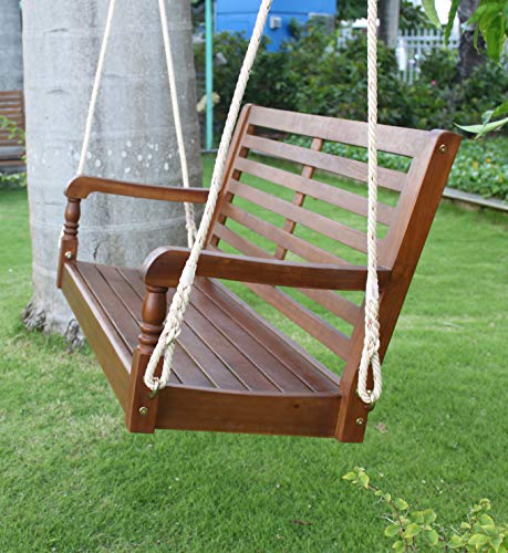 northbeam SWG0120210010 Nantucket Porch Swing, Acacia, Natural, 20.28″d x 46.46″w x 22.24″h
