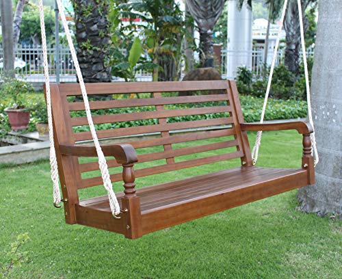 northbeam SWG0120210010 Nantucket Porch Swing, Acacia, Natural, 20.28″d x 46.46″w x 22.24″h