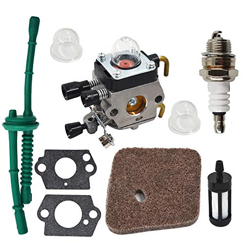 ALL-CARB C1Q-S186 Carburetor Replacement for Stihl FS45 FS46 FS46C FS55 FS55R FS55RC FS38 FS45C String Trimmer Weed Eater FC55 Edger C1Q-S186A C1Q-S186B 4140-120-0619 with Air Filter Tune Up Kit
