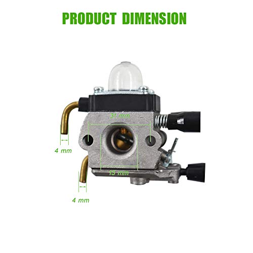 ALL-CARB C1Q-S186 Carburetor Replacement for Stihl FS45 FS46 FS46C FS55 FS55R FS55RC FS38 FS45C String Trimmer Weed Eater FC55 Edger C1Q-S186A C1Q-S186B 4140-120-0619 with Air Filter Tune Up Kit