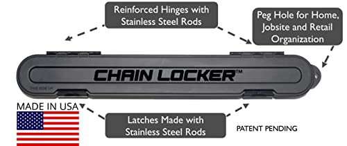 Chain Locker Original Chainsaw Chain Storage Case Orange Organization Box Universal for 6”, 8”, 10”, 12”, 14”, 16”, 18” and 20” Blade Chains Made in USA