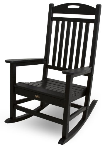 Trex Outdoor Furniture by Polywood TXR100CB Yacht Club Rocking Chair Rocker, Charcoal Black