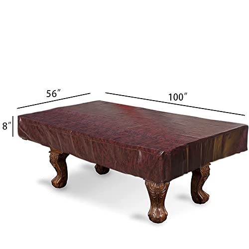 Heavy Duty Leatherette Billiard Pool Table Cover, Pool Table Cover 8 Feet, Waterproof Protection for Pool Balls Billiard Set, Pool Table Accessories, Billiards Accessories(8FT/Brown)