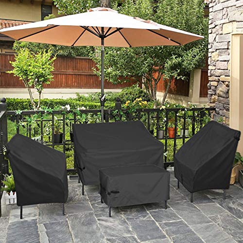 Porch Shield Patio Chair Covers -Waterproof Outdoor Lounge Deep Seat Single Lawn Chair Cover 2 Pack - 30W x 33D x 34H inch, Black
