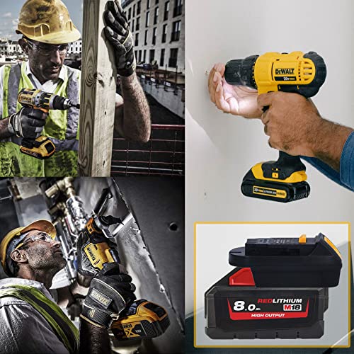 Echoyee for Milwaukee to Dewalt Battery Adapter, for Milwaukee M18 18v Lithium Battery Convert to Dewalt 18v-20v Lithium Batteries, Converter MIL18DL Use with Dewalt 18v-20v Cordless Power Tools