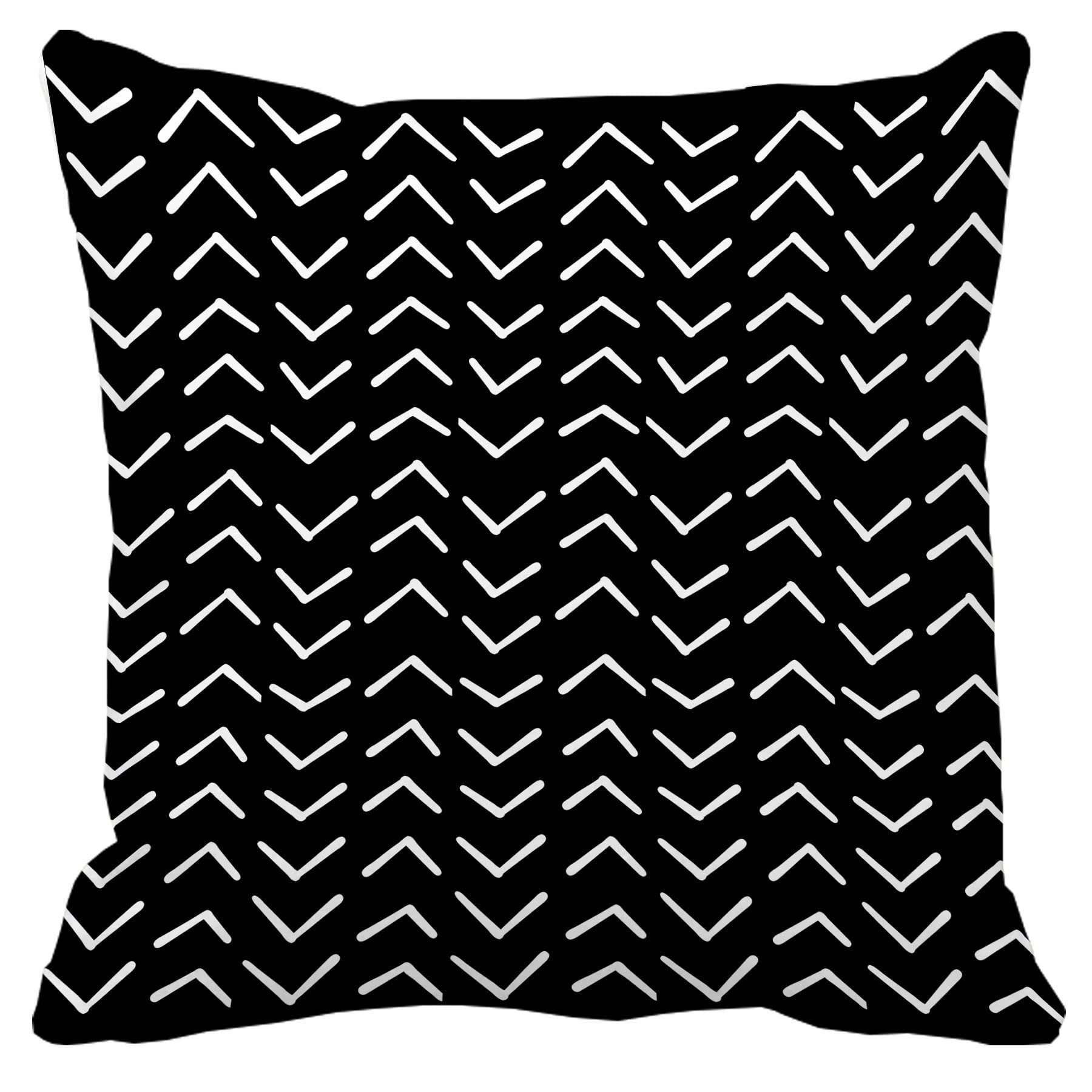 Leaveland Black and White Boho Arrow 20x20 Inch Throw Pillow Cover Bohemian Geometric Herringbone Decorative Square Cushion Case Fall Autumn Winter Christmas Home Decor Standard Size Accent Pillowcase