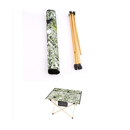 ZHYH Outdoor Picnic Table Camping Portable Aluminum Alloy Folding Table Waterproof Oxford Cloth Light Durable Tables Camouflage