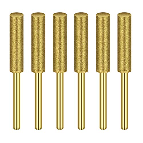 Diamond Chainsaw Sharpener Burr 1/8" Shank，5/32-Inch Electric Sure Sharp Replacement Sharpening Stones ，Suitable for Dremel Echo Poulan gasoline/electric chain saw 12Pack (5/32 Inch/ 4.0 mm)