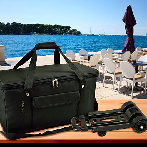 Picnic at Ascot Travel Cooler with Wheels- 64 Can Capacity- Collapsible Leakproof Cooler- Designed & Quality Approved in the USA