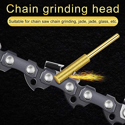 Diamond Chainsaw Sharpener Burr 1/8" Shank,5/32-Inch Electric Sure Sharp Replacement Sharpening Stones ,Suitable for Dremel Echo Poulan gasoline/electric chain saw 12Pack (5/32 Inch/ 4.0 mm)