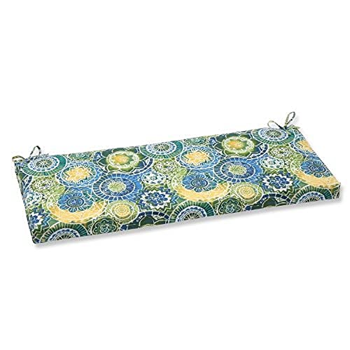 Pillow Perfect 535371 Outdoor/Indoor Omnia Lagoon Bench/Swing Cushion, 45" x 18" Blue