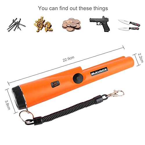 BULVACK Metal Detector Pinpointer, Professional Handheld Pin Pointer Wand, 360° Search Treasure Pinpointing Finder Probe with Belt Holster for Adults and Kids