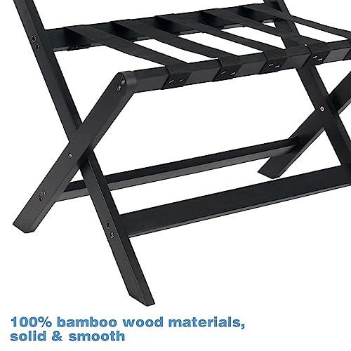 ALAPUR 2 Pack Folding Luggage Rack for Guest Room with Back, Foldable Suitcase Stand Holder for Bedroom, Living Room, Hotel Essentials