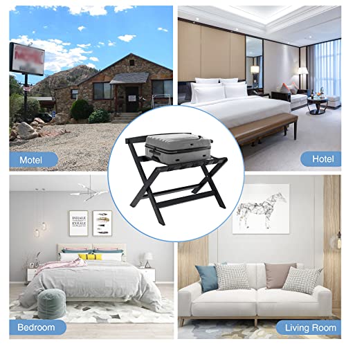 ALAPUR 2 Pack Folding Luggage Rack for Guest Room with Back, Foldable Suitcase Stand Holder for Bedroom, Living Room, Hotel Essentials