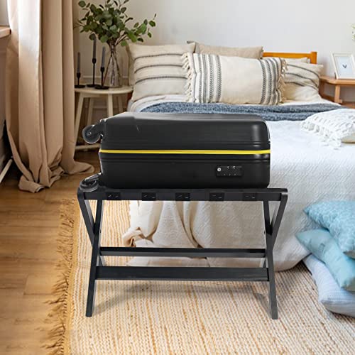 ALAPUR 2 Pack Folding Luggage Rack for Guest Room with Back, Foldable Suitcase Stand Holder for Bedroom, Living Room, Hotel Essentials