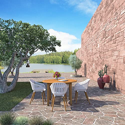 Brampton Chiavari Outdoor Chairs Set of 4 Legs | Perfect for Patio, 4-Piece, Light Teak Finish