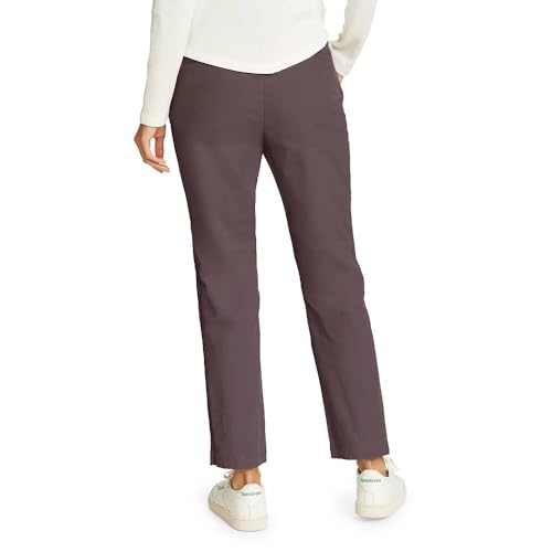 Eddie Bauer Women's Voyager Chino Pull-On Pants, Aubergine, 12