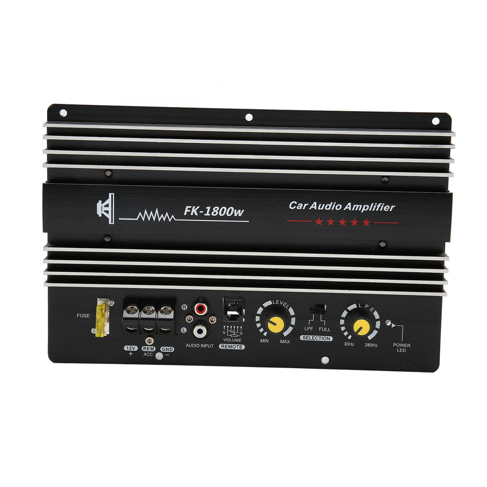 Car Audio Power Amplifier Board, 12V 1800W Mono High Power Bass Subwoofer Amp with Dissipation Panel, Automotive Amplifier for Car Speaker Modification