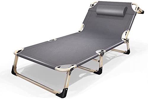 tiyiawi Patio Lounge Chair, 4-Fold Portable Camping Folding Tanning Chair Lightweight Portable Sunbathing Recliner for Outdoor, Lawn, Patio, Beach, Sunbathing, Tanning, Deck with Pillow