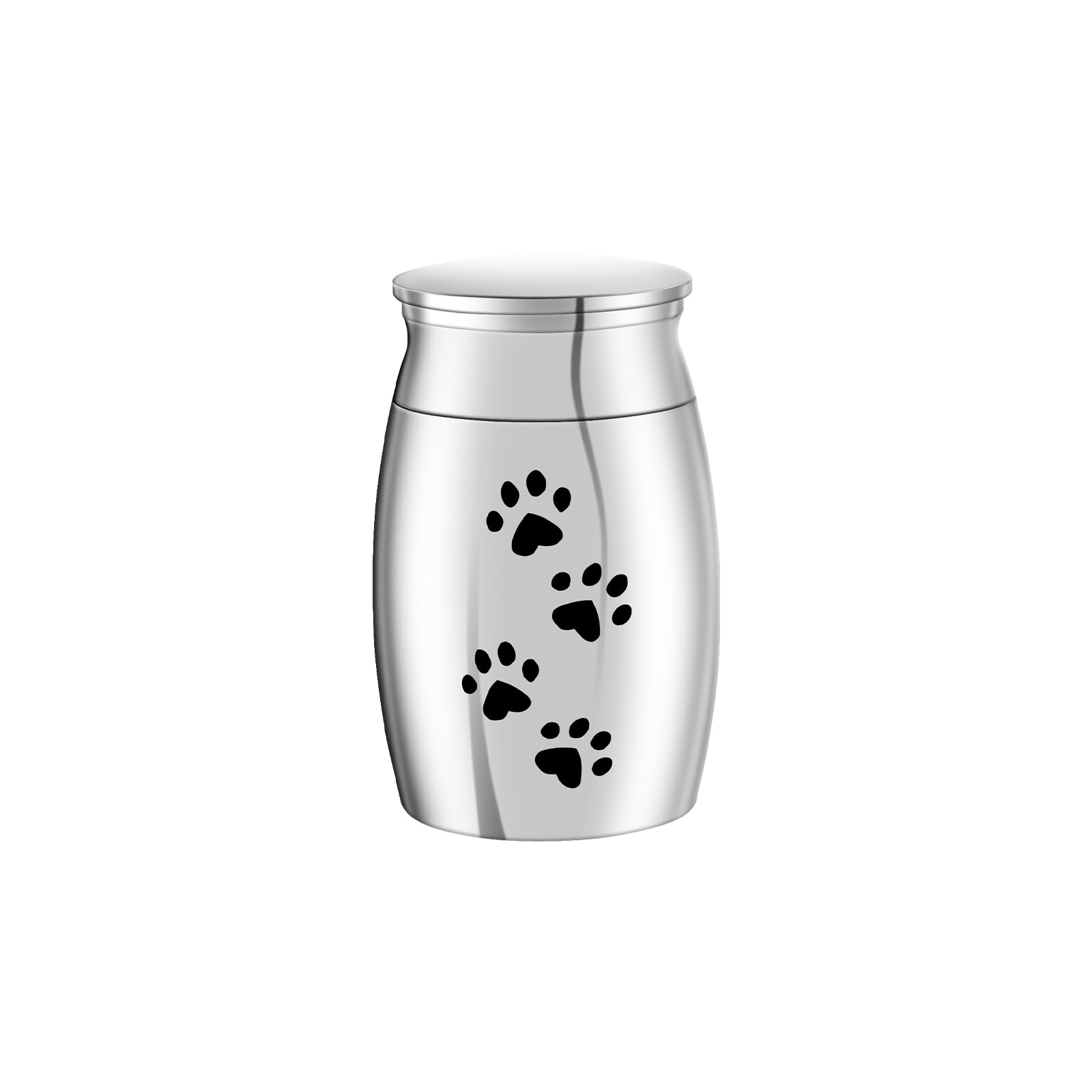 Stainless Steel Cremation Urns, Urns for Human and Pets Ashes, Decorative Urns, Adult Funeral Urns, Small Keepsake, Mini Urns, Paw Print Urn - Silver
