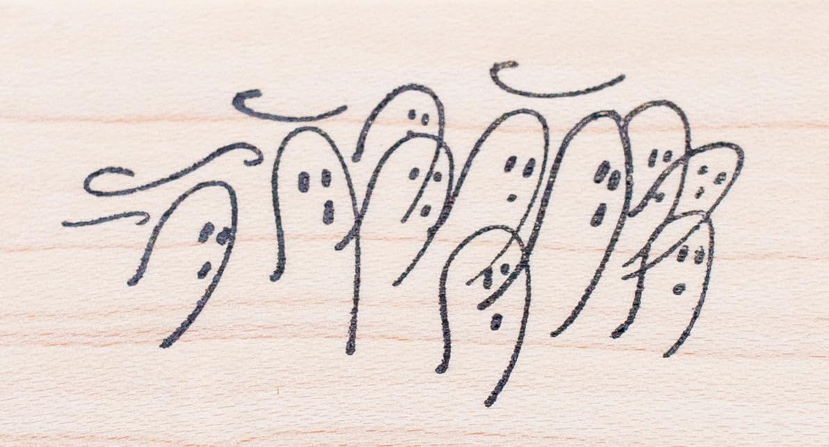 Many Ghosts Rubber Stamp, Halloween Theme