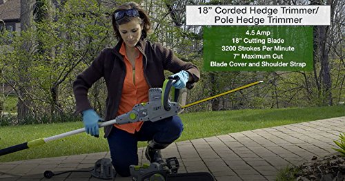 Earthwise 2-in-1 Convertible Pole Hedge Trimmer