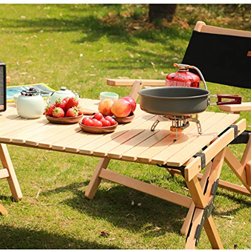 DOUBAO Outdoor Egg Roll Table Portable Folding Table Camping Home Self Driving Tour Solid Wood Barbecue Picnic Table