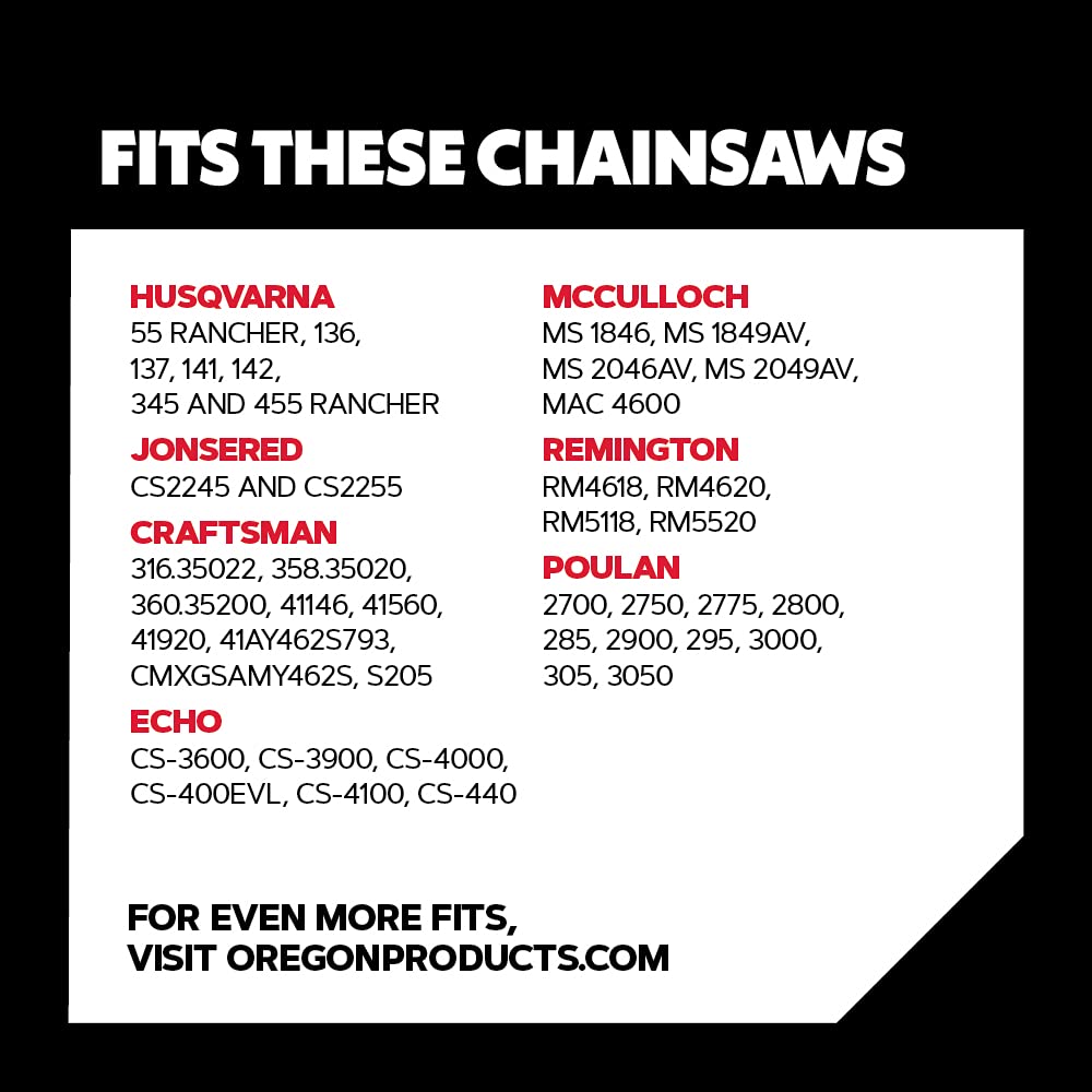 Oregon H78 ControlCut Chainsaw Chain for 20-Inch Bar β 78 Drive Links, Replacement Low-Kickback Chainsaw Blade, .050 Inch Gauge, .325 Inch Pitch, fits Echo, Poulan, Ryobi & Husqvarna Models (H78),Black