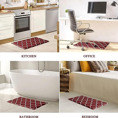 VRINO 0.47 InchThick Kitchen Mat , Heavy Duty PVC Waterproof Non-Slip Kitchen Memory Foam Floor Mats , for Kitchen, Office, Sink,Red-17.3×60""