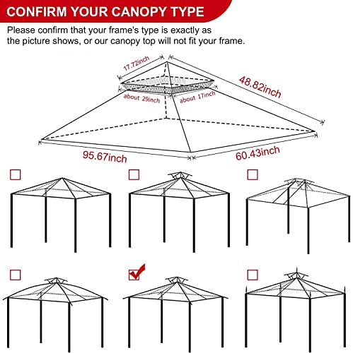Eurmax USA High Performance Grill Gazebo Canopy Replacement Cover 5x8 BBQ Gazebo Shelter Top(Beige)