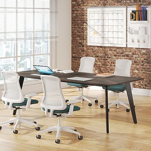 Tribesigns 6FT Conference Table, 70.2”W X 30.9”D Rectangular Meeting Room Table Seminar Table, Large Computer Desk for Home Office (Brown)