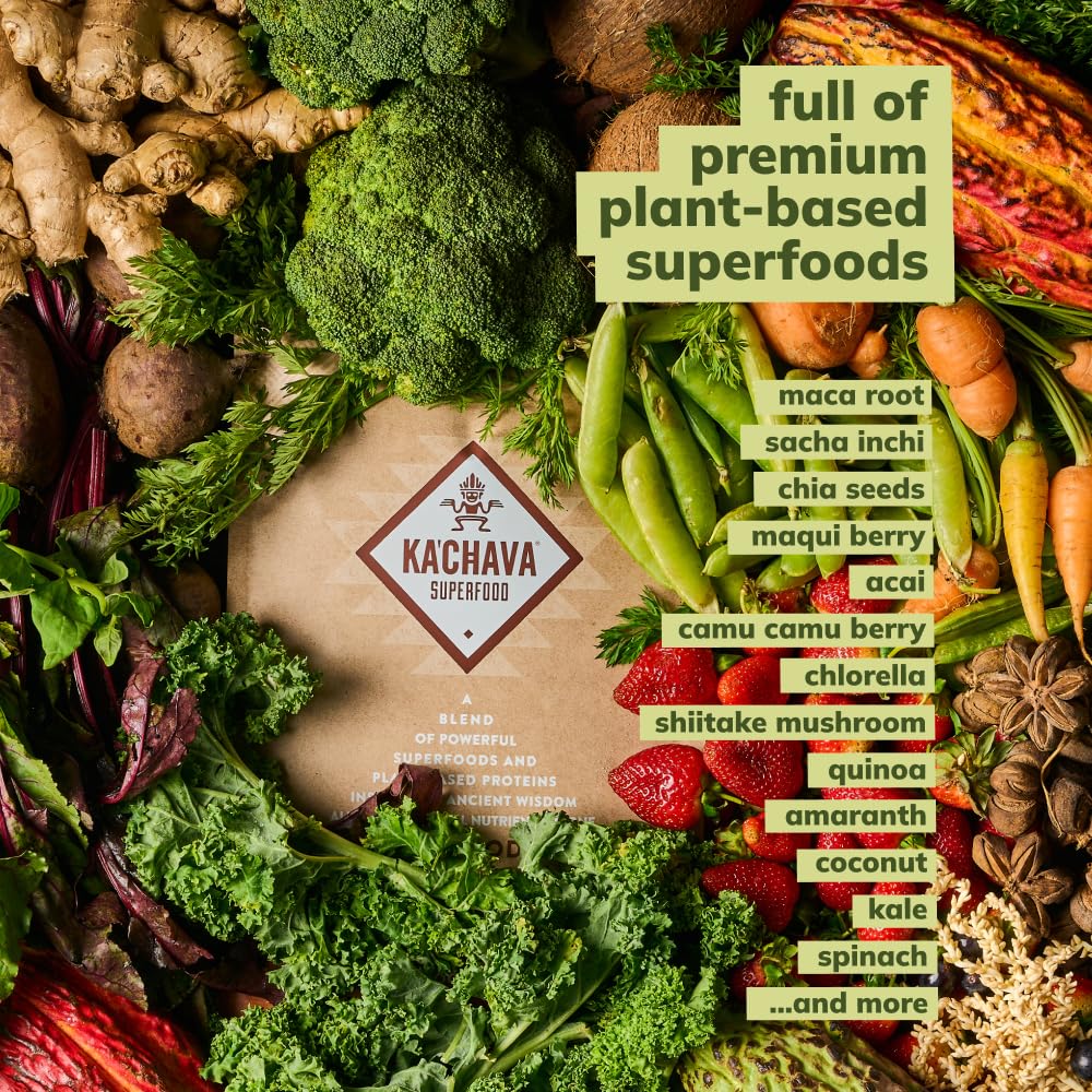 Ka'Chava Ka’Chava All-In-One Nutrition Shake Blend, Matcha, 85+ Superfoods, Nutrients & Plant-Based Ingredients, 26 Vitamins and Minerals, 25g Plant-Based Protein, 2lb