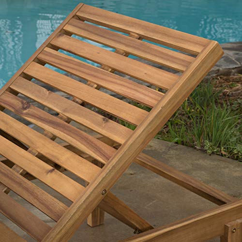 Christopher Knight Home Outdoor Pool/Deck Furniture, Teak Chaise Lounge Chairs with Cushions (Set of 2)