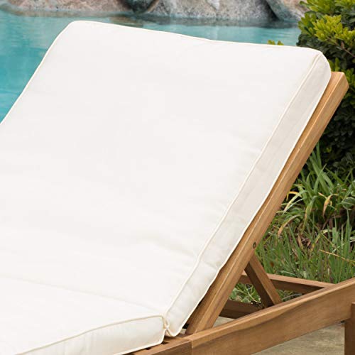 Christopher Knight Home Outdoor Pool/Deck Furniture, Teak Chaise Lounge Chairs with Cushions (Set of 2)