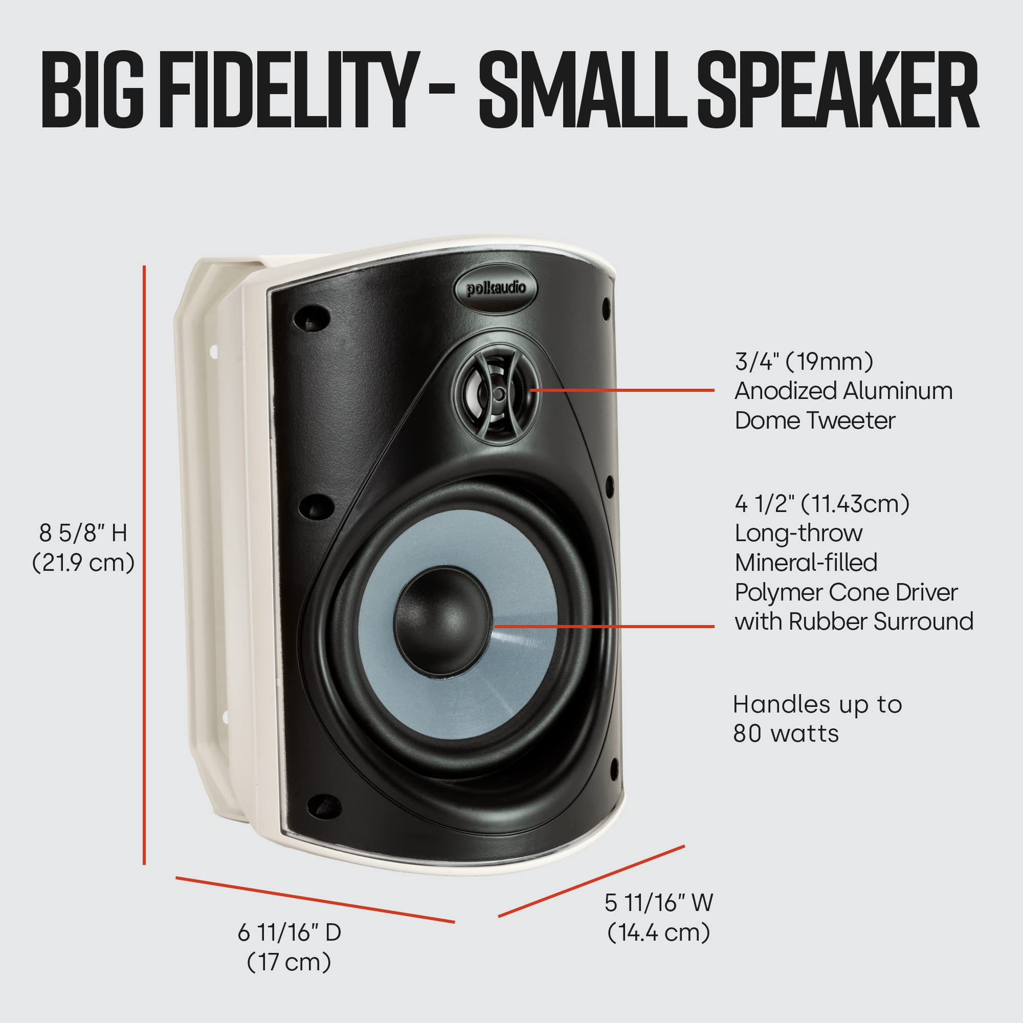 Polk Audio Atrium 4 Outdoor Speakers with Bass Reflex Enclosure | 4 Speaker Pack (2 Pairs, White) - All-Weather Durability | Broad Sound Coverage | Speed-Lock Mounting System | 2 Pairs (White)