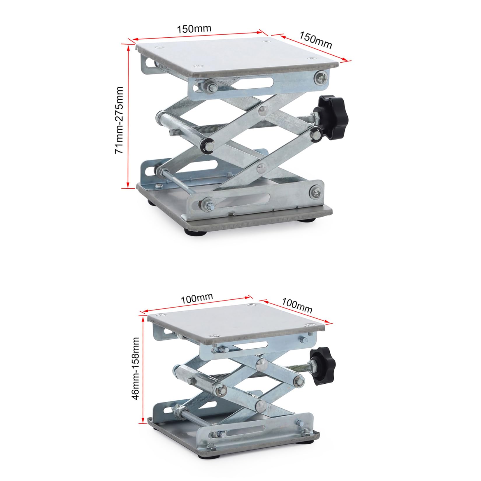 RXZIXYL Adjustable Lifting Stand Display Table Woodworking Lifter Jack for RC Crawler Car TRX4 SCX10 Wraith RR10 Arrma Kraton Losi LMT (100x100mm)
